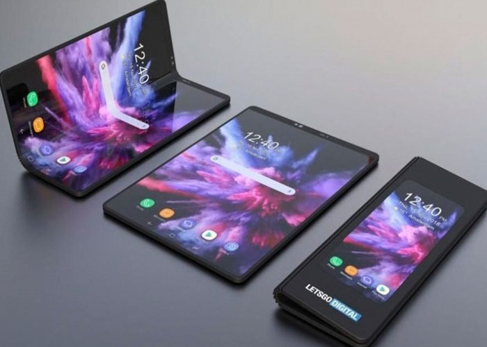 Samsung Galaxy Fold Teléfono Flexible Que Se Dobla Como Un Tríptico