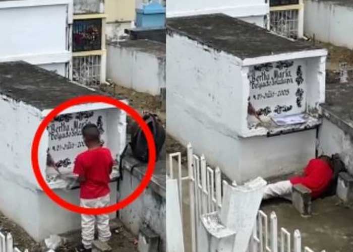 Ni la muerte los separa: Niño visita y duerme en la tumba de su mamá ... Ni la muerte los separa: Niño visita y duerme en la tumba de su mamá ...
